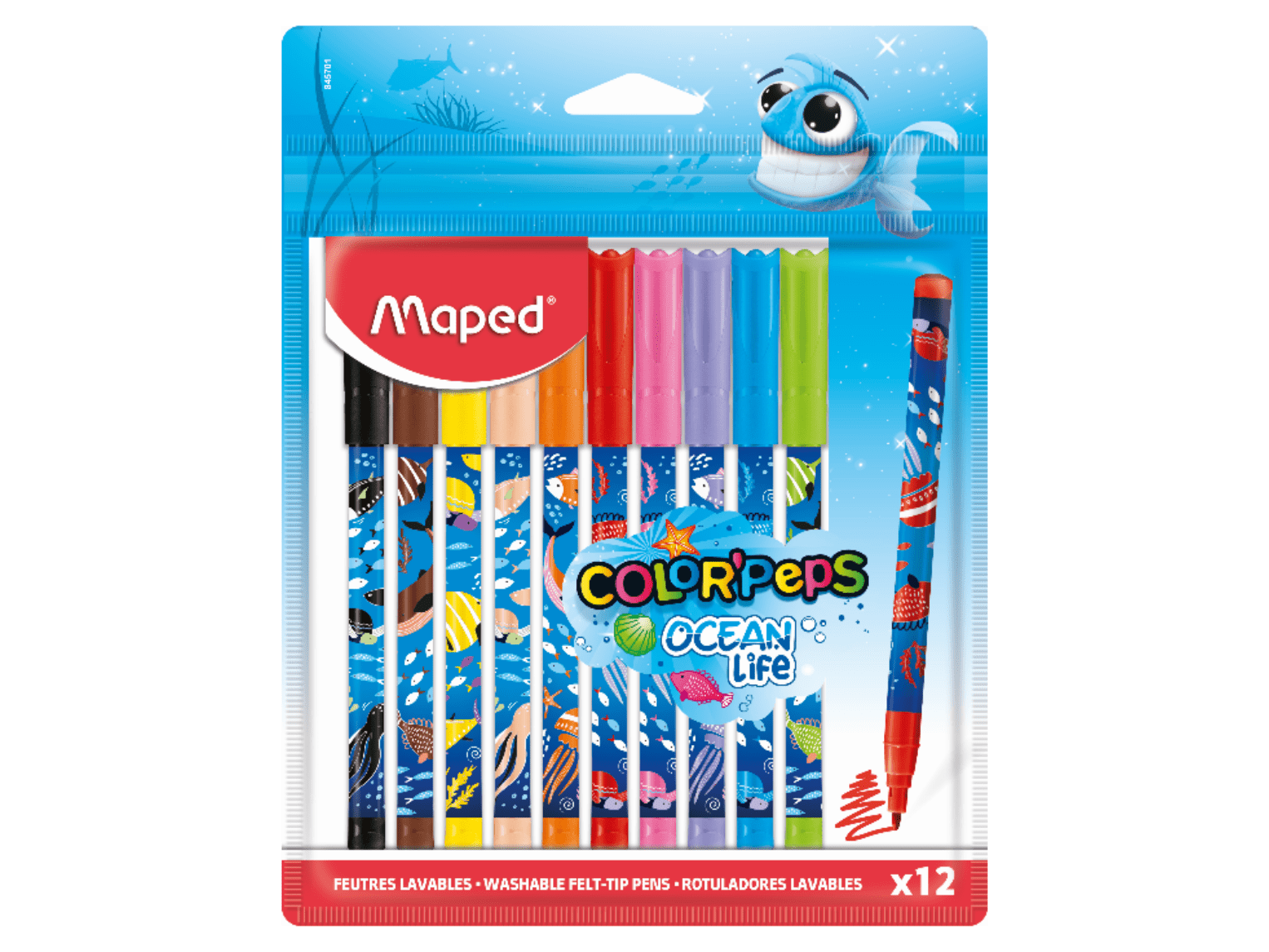 Maped Ocean Deco 12 Count, Washable Colorful Felt Tip Pens, Drawing or ...