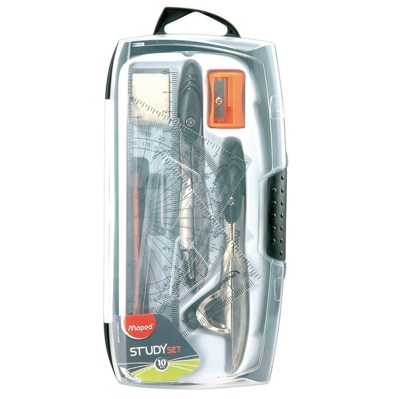 Maped Geometry Set, 10-Piece, Metal Compass & Measuring Tools for ...