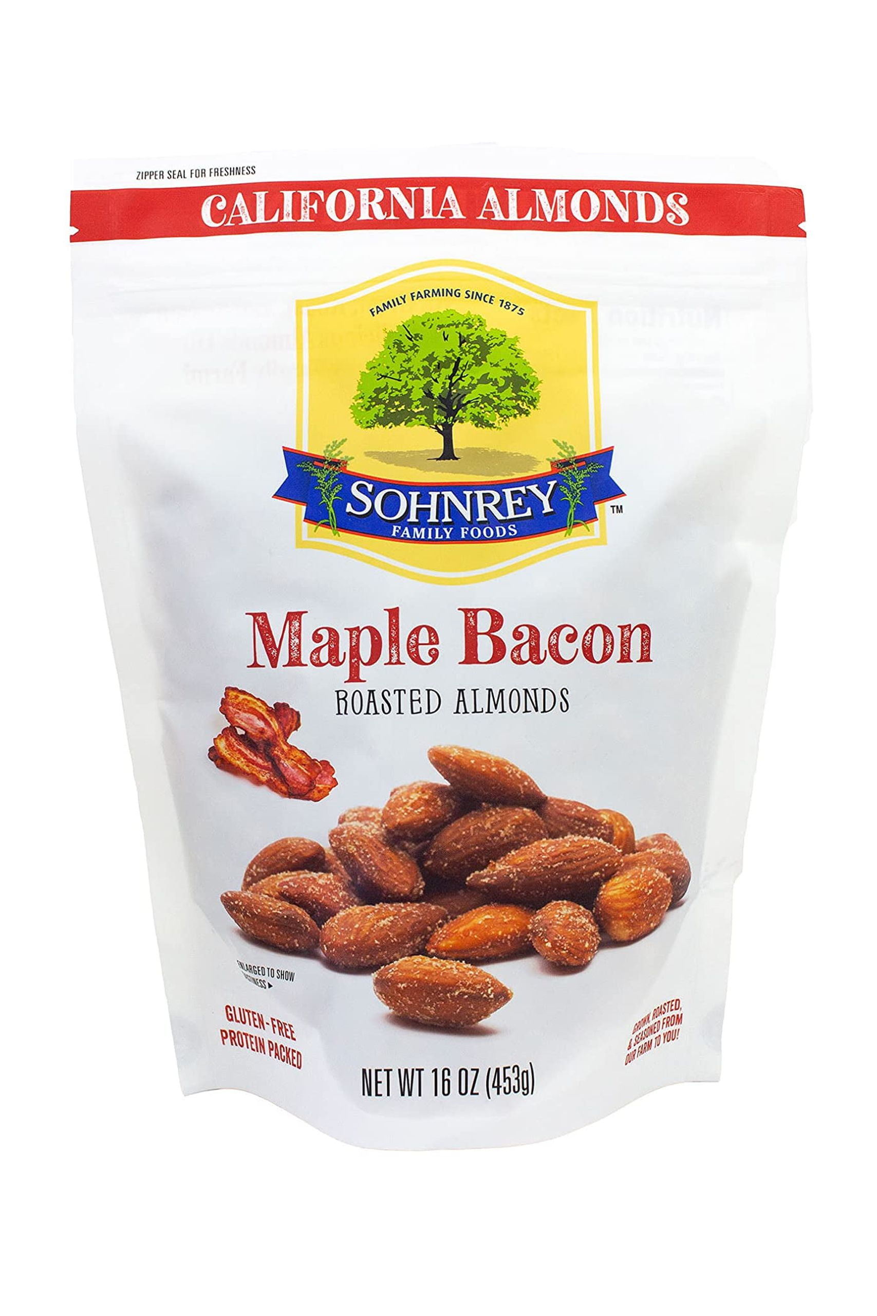 Maple Bacon Roasted Almonds KEF16 Sweet Savory Smoked Snack Nuts Steam Pasteurized from the ...