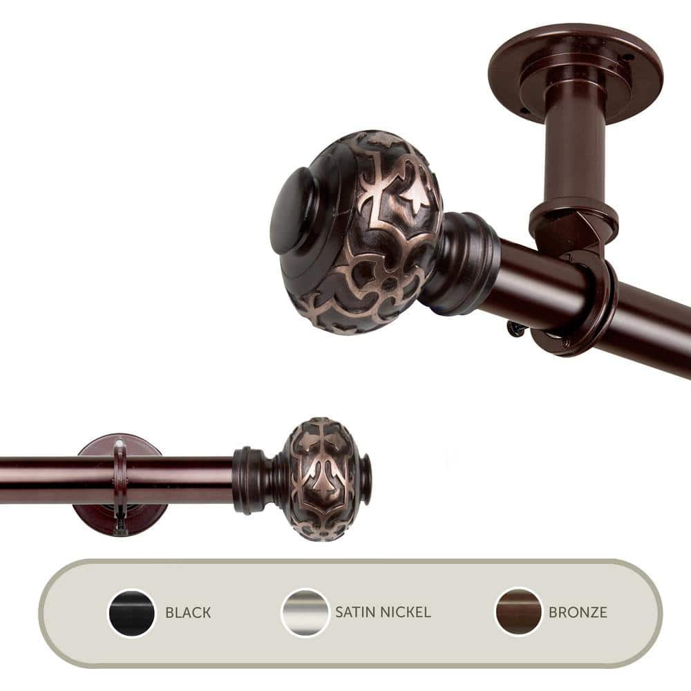 Maple Ceiling 28 in. - 48 in., 1 in. Dia Single Curtain Rod/ Room ...