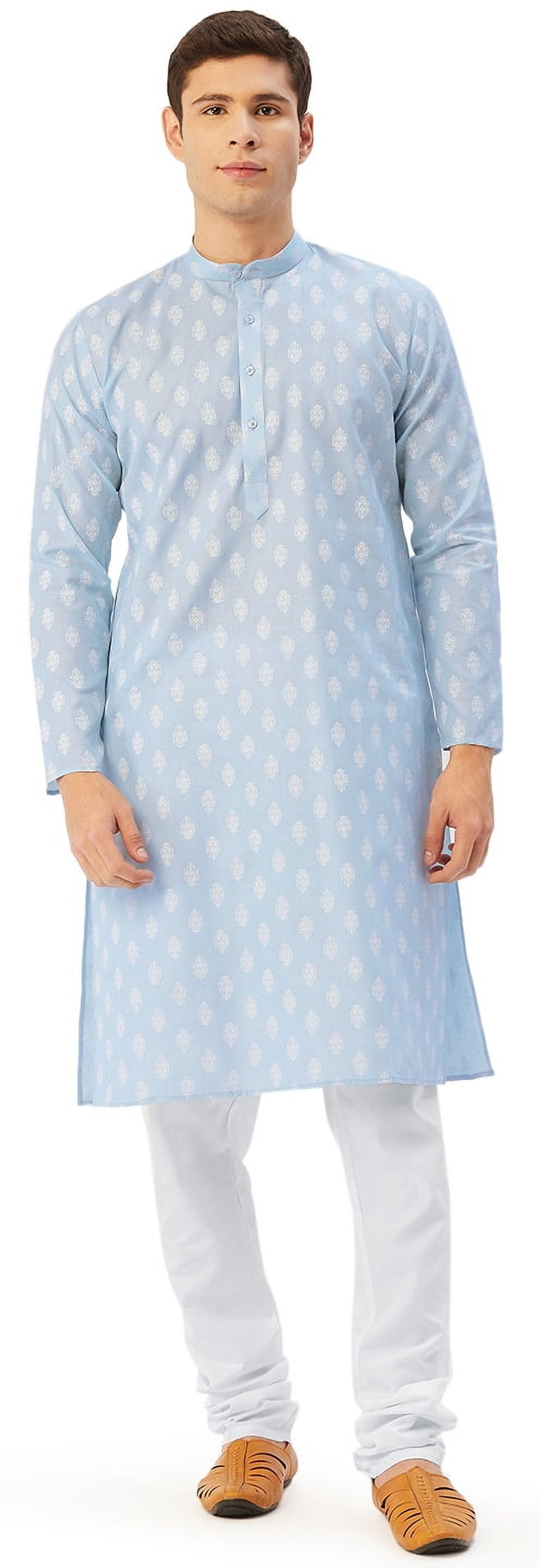 Maple Clothing Ethnic Wear Men's Printed Kurta Pajama Cotton Indian ...