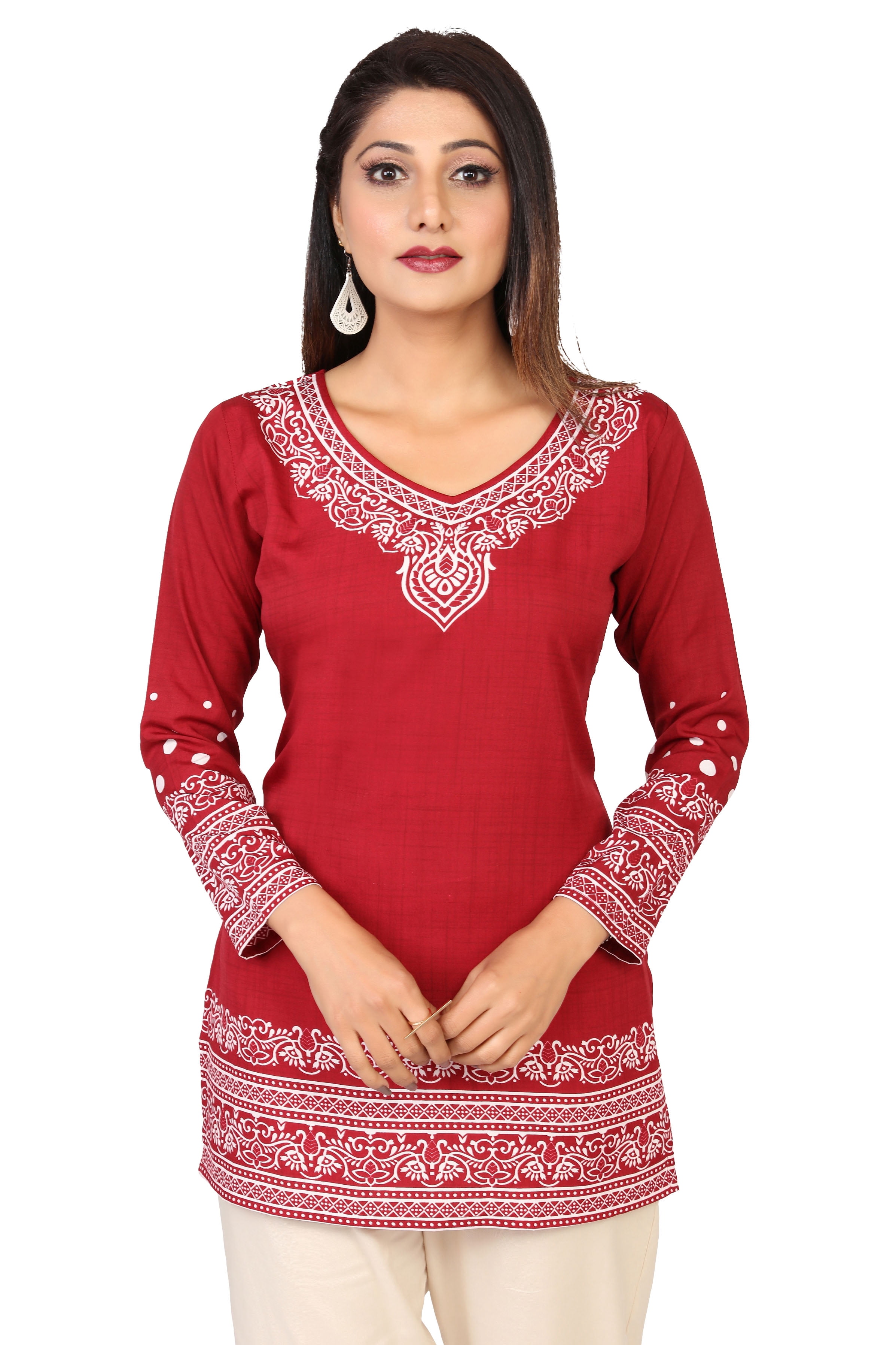 Maple Clothing Indian Short Kurtis Top Tunic Women's India Clothing ...