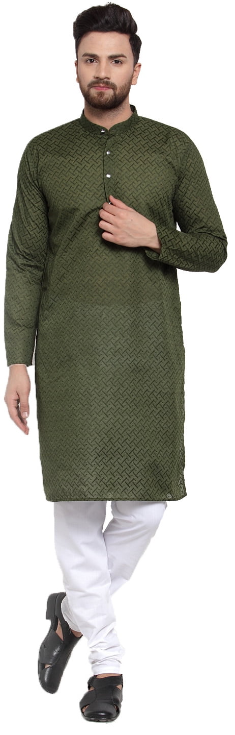 Maple Clothing Kurta Pajama Evening Wear Men's Cotton Chikan India ...