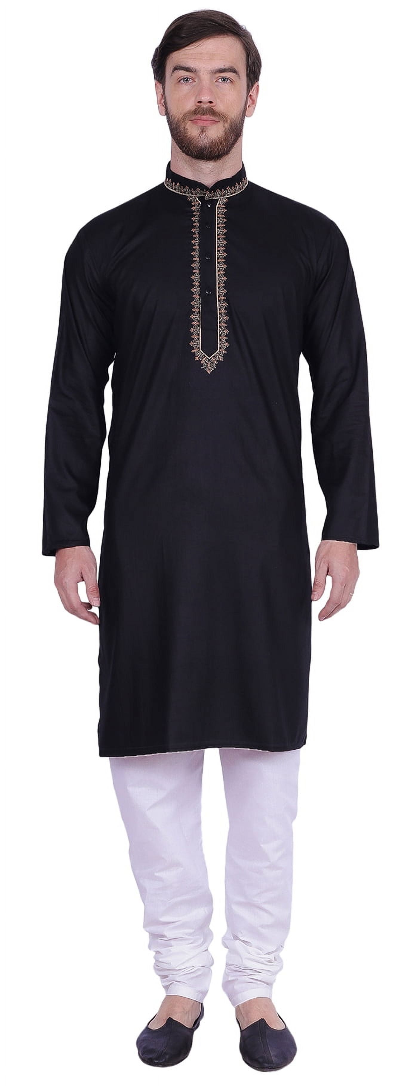 Maple Clothing Kurta Pajama Indian Clothing Party Wear for Men (Black ...