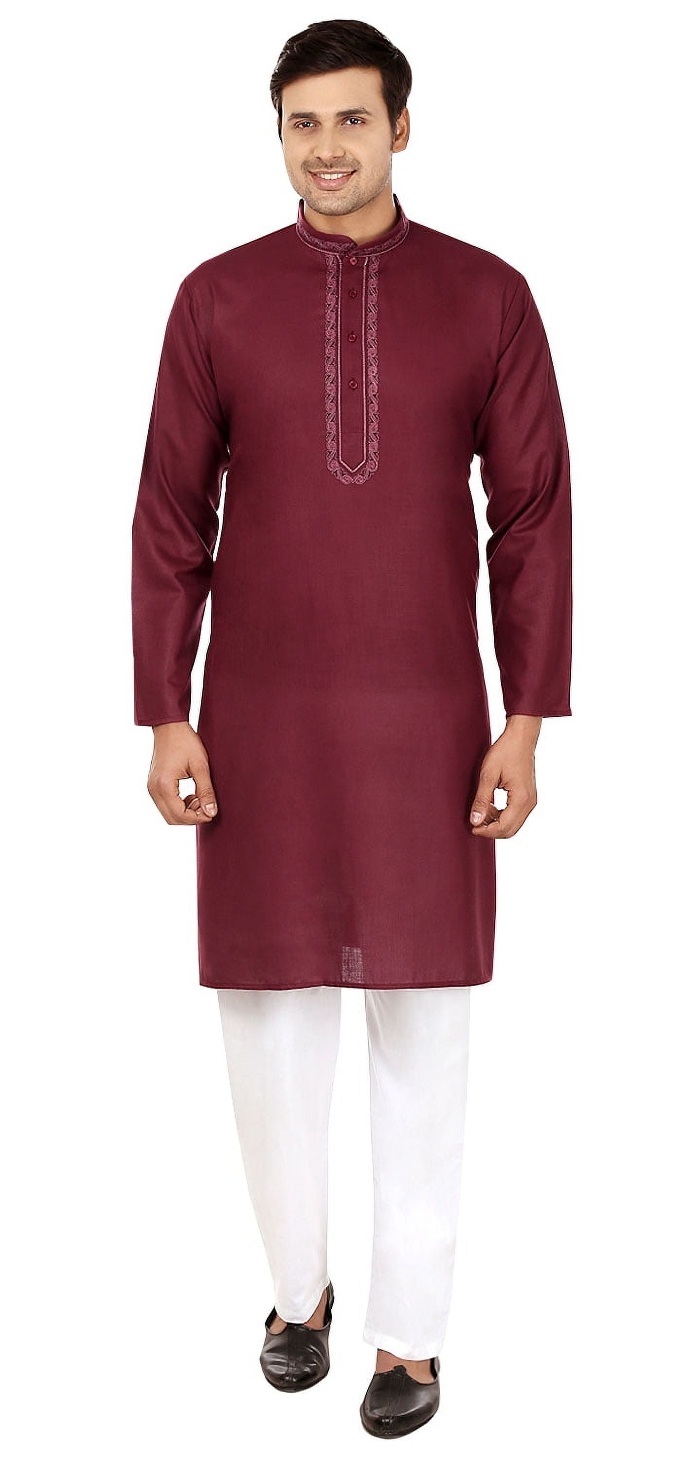 Maple Clothing Men's Cotton Kurta Pajama Party Dress Indian Clothes ...