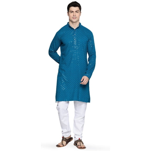 Maple Clothing Men's Cotton Sequined Traditional Kurta Pajama India ...