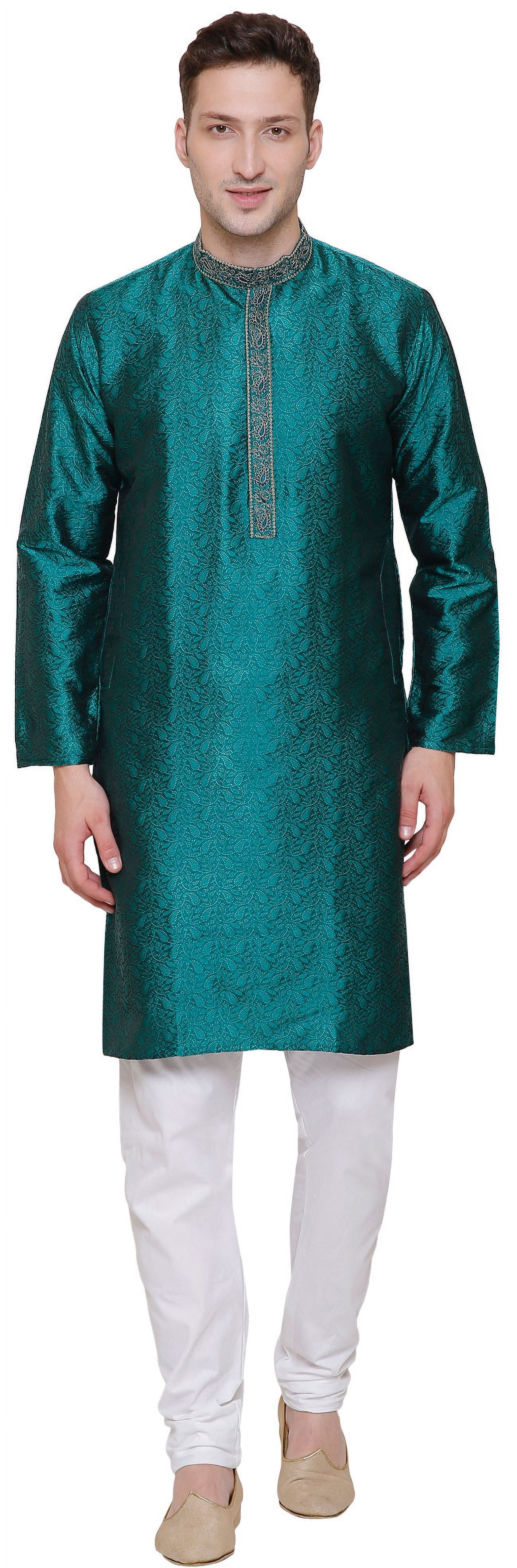 Maple Clothing Men's Kurta Pajama Indian Wedding Party Wear (Green, S ...
