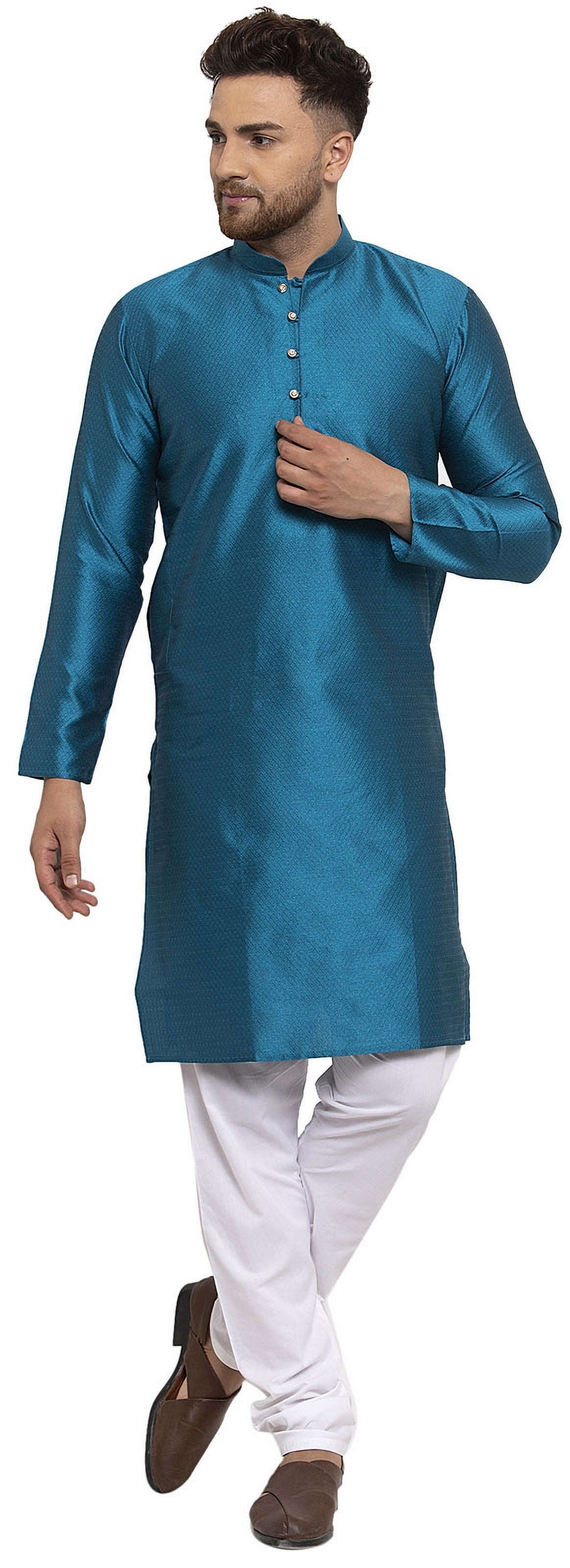Maple Clothing Men's Silk Traditional Festival Kurta Pajama India ...