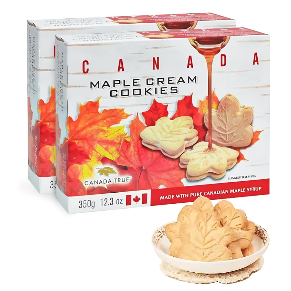 Maple Cookies From Canada MMF7 2-Pack x 350g Maple Cream Cookies Made From 100% Real Canadian ...
