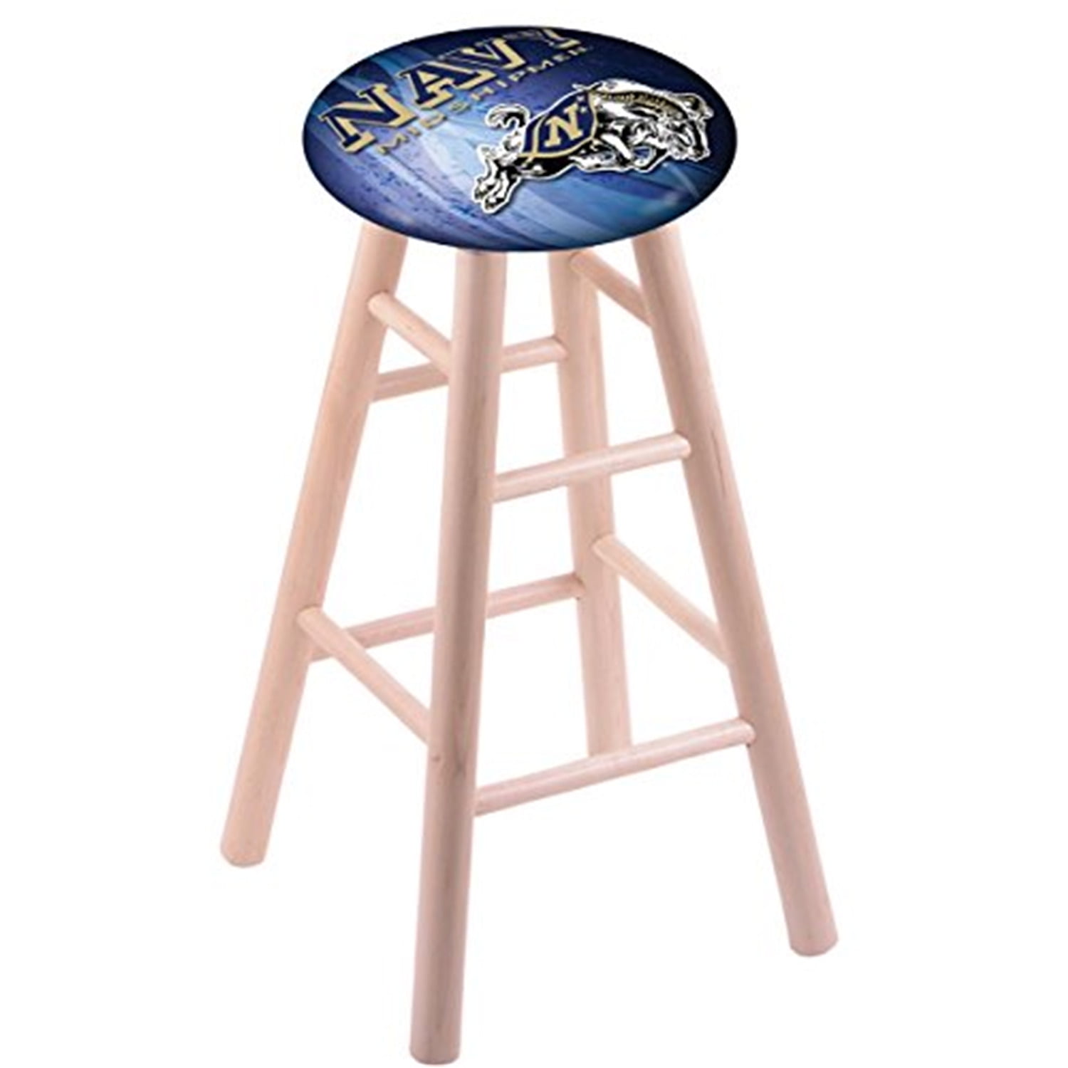 Maple Extra Tall Bar Stool in Natural Finish with US Naval Academy ...