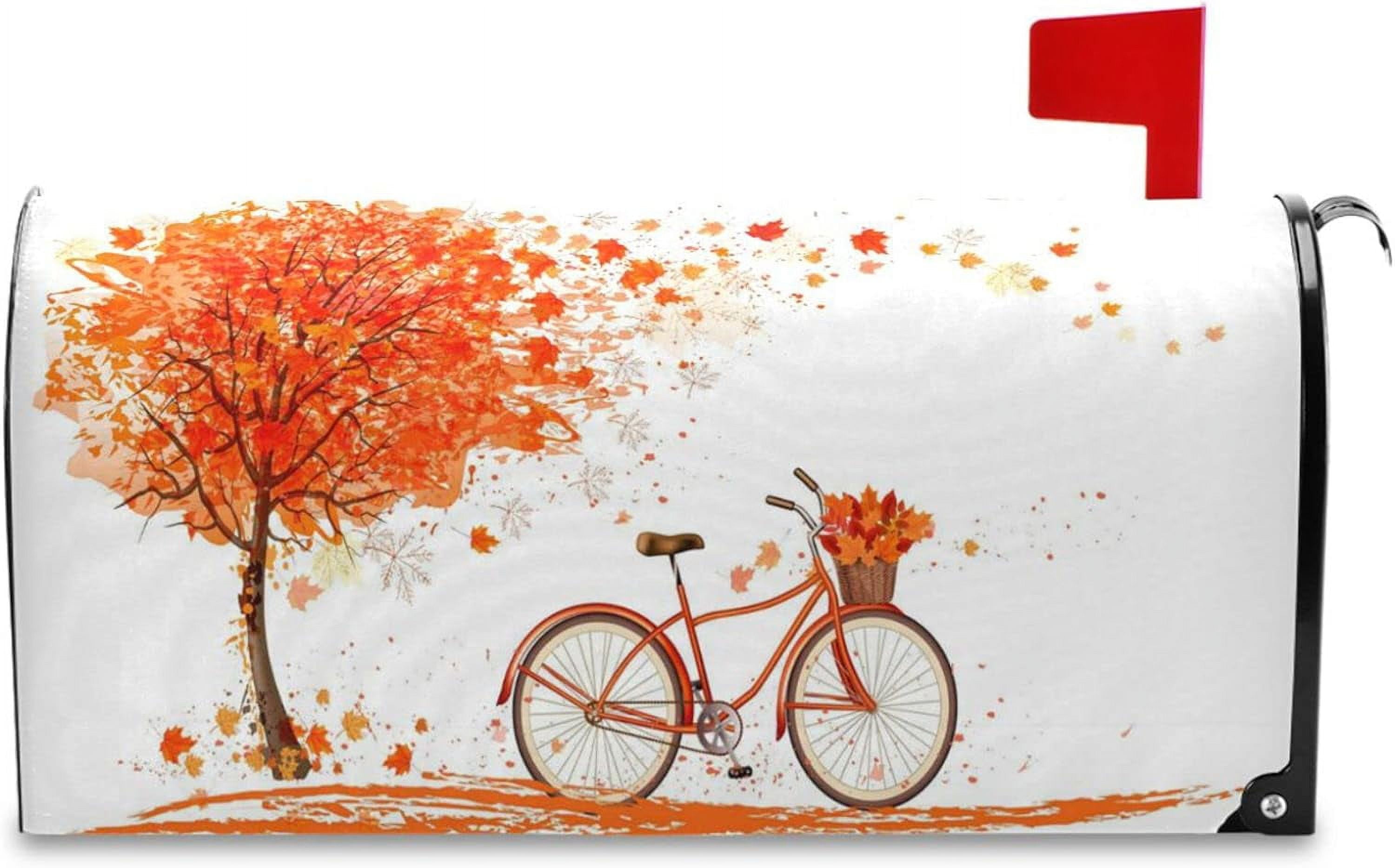 Maple Fall Autumn Mailbox Covers Magnetic Leaf Tree Bicycle Mailbox ...