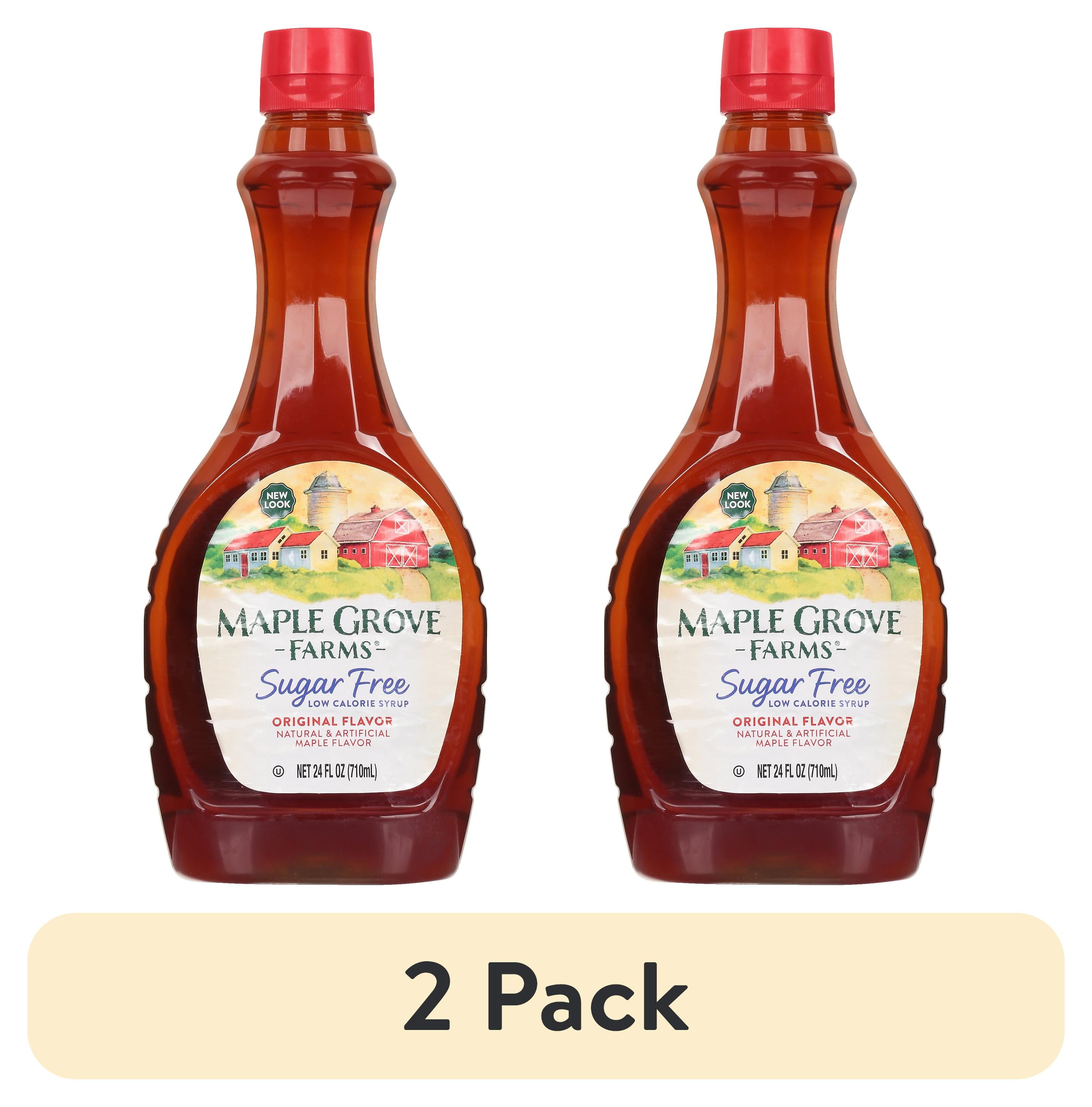 (2 pack) Maple Grove Farms Sugar Free Maple Flavor Syrup, Low Calorie ...