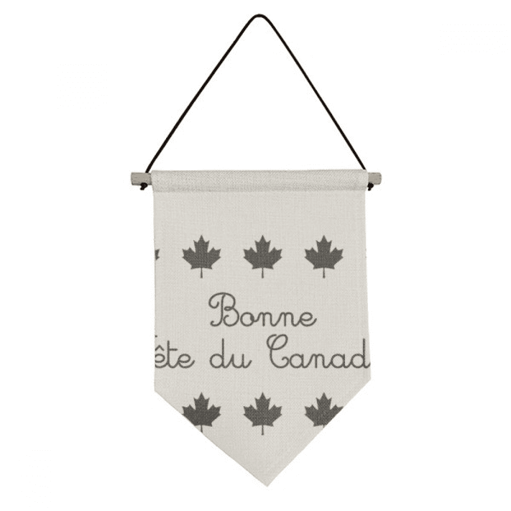 Maple Happy Canada Day Red Slogan Canvas Flag Hanging Wall Art Decor ...