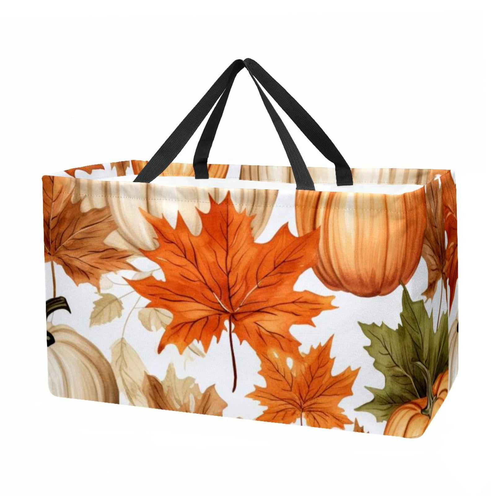Maple Ieaf Pumpkin Collapsible Oxford Cloth Tote Bag: Reusable ...