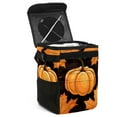 Maple Ieaf Pumpkin Foldable Car Trash Can with Lid, Leak-Proof Car ...