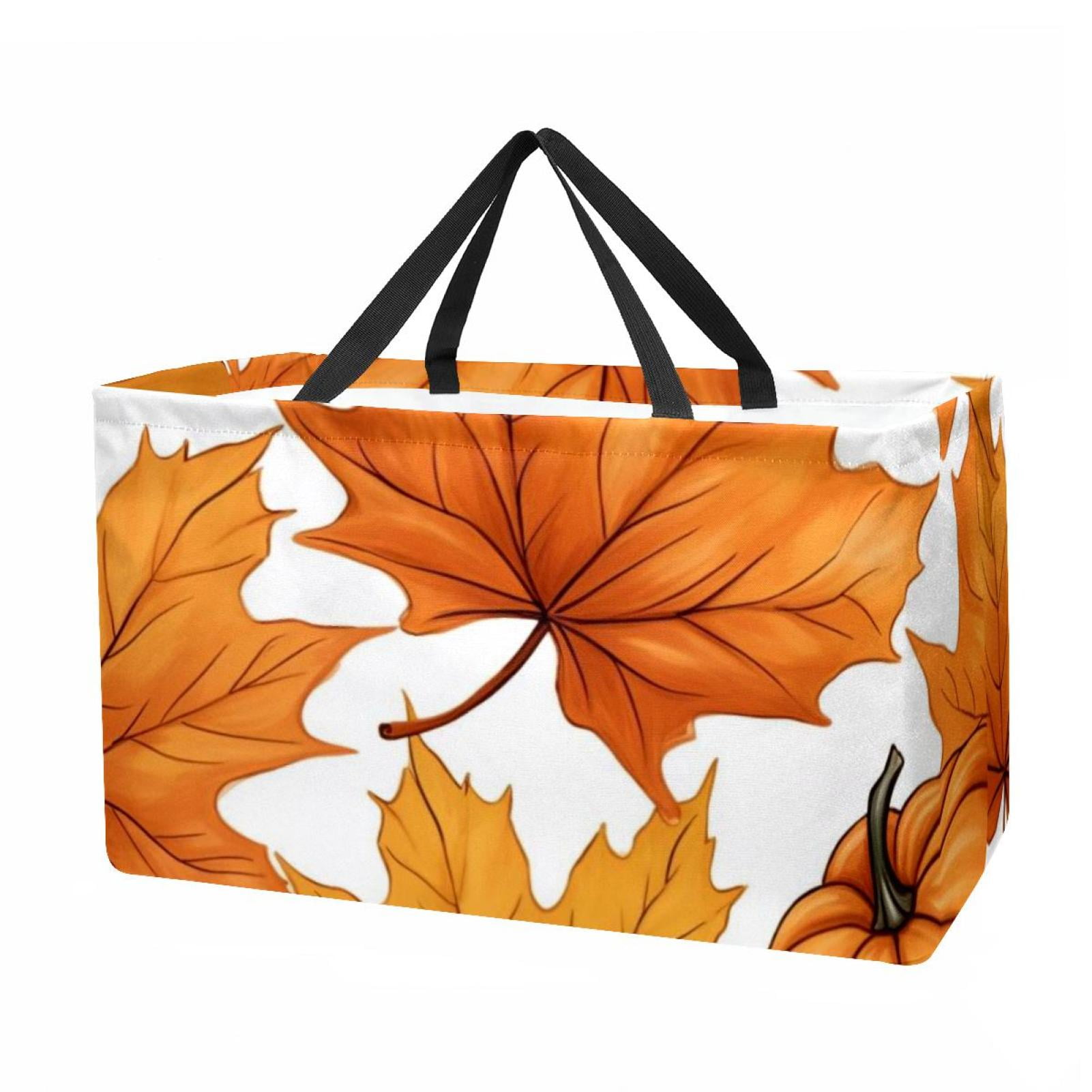 Maple Ieaf Pumpkin Foldable Oxford Cloth Reusable Storage Basket Cube ...