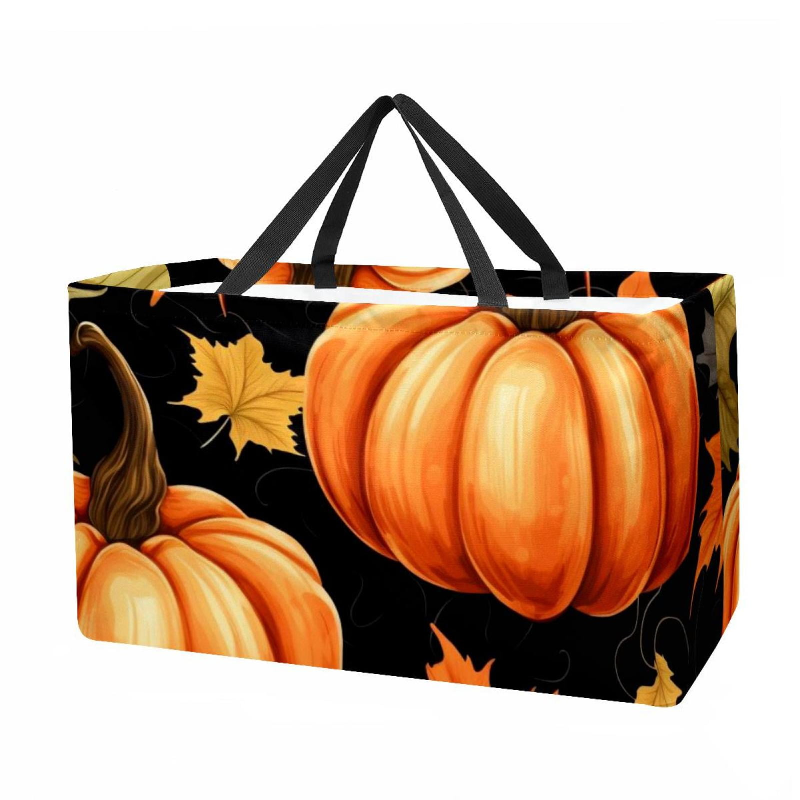 Maple Ieaf Pumpkin Large Foldable Oxford Cloth Grocery Baskets ...