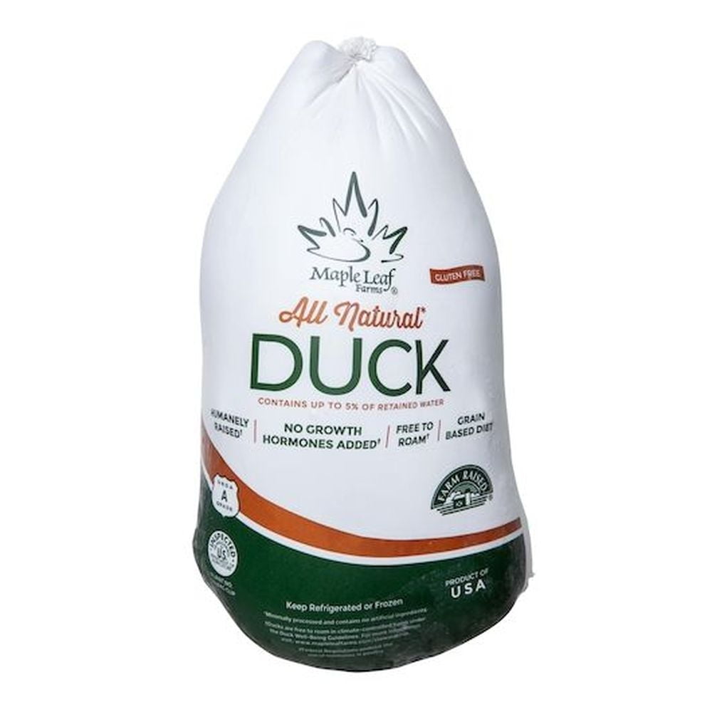 Maple Leaf All Natural Medium Whole Duck, 4.25 to 5.75 Pound -- 6 per ...