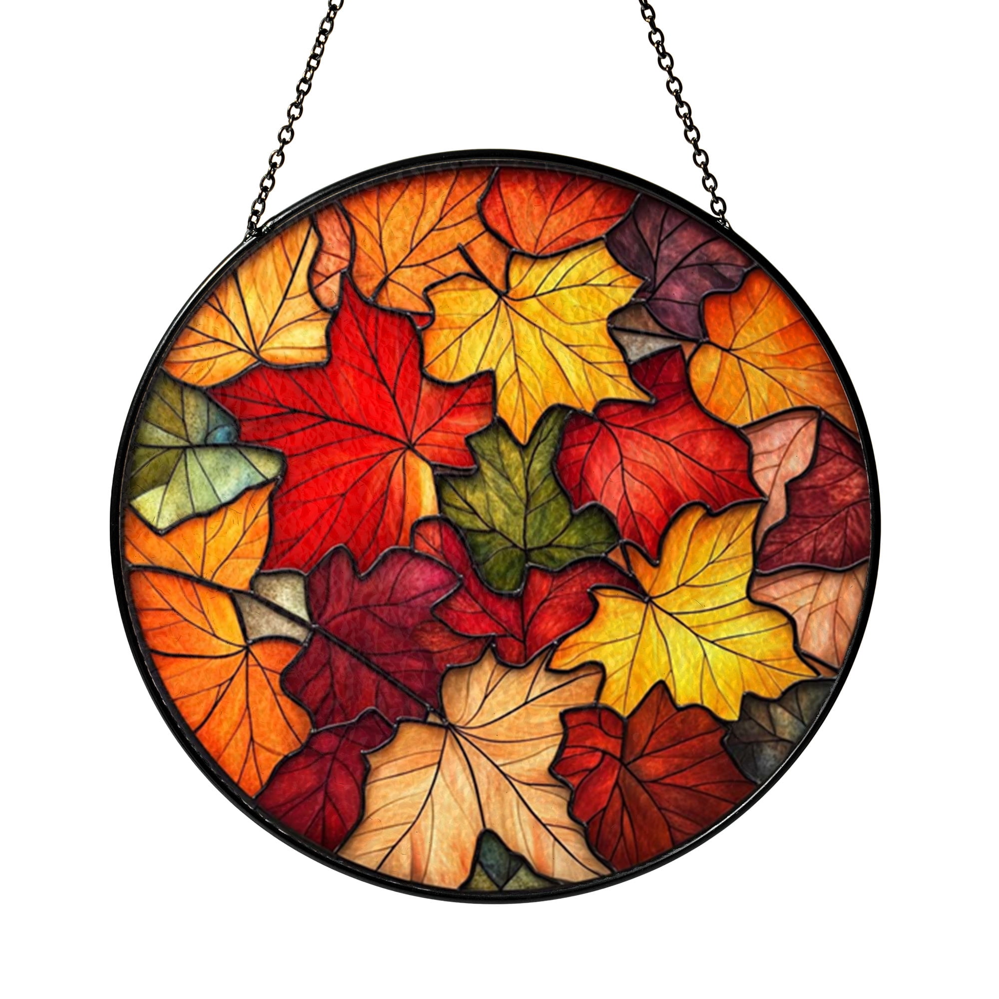 Maple Leaf Autumn Stained Glass Suncatcher Window Decor, Seasonal ...