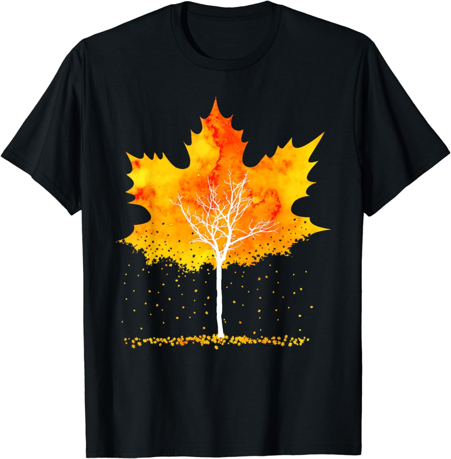 Maple Leaf Autumn Tree Orange Fall Leaves Season T-Shirt - Walmart.com