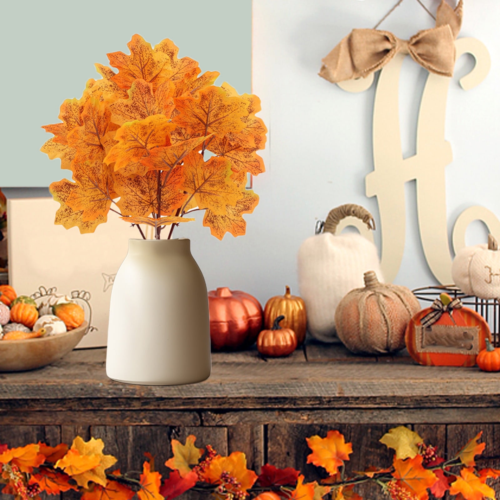 Maple Leaf Branches Artificial Decor | Faux Silk Maple Leaves ...