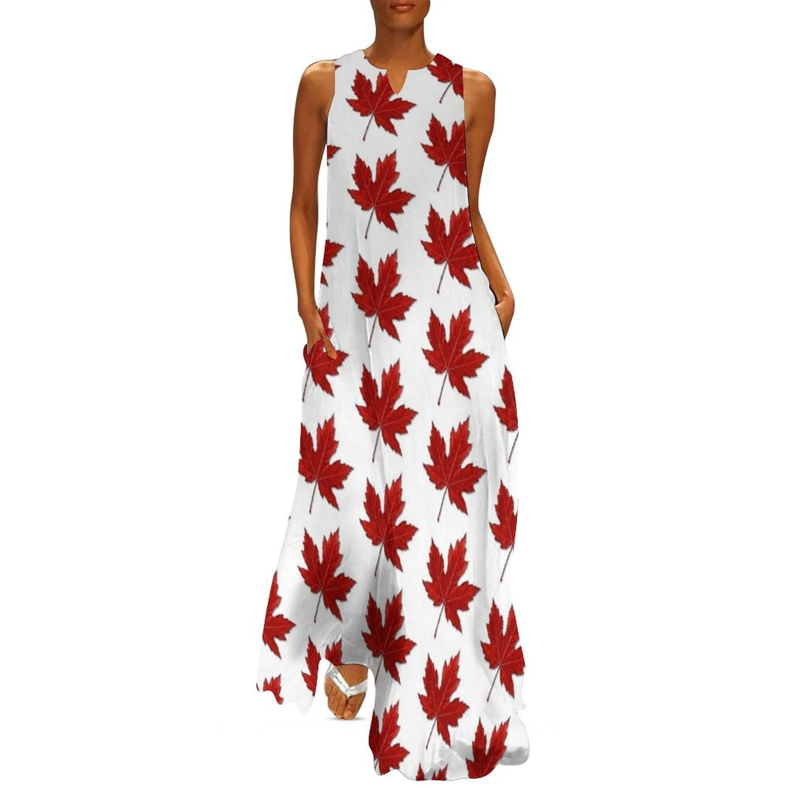 Maple Leaf Canadian Flag Long Dress women clothes women's dresses ...