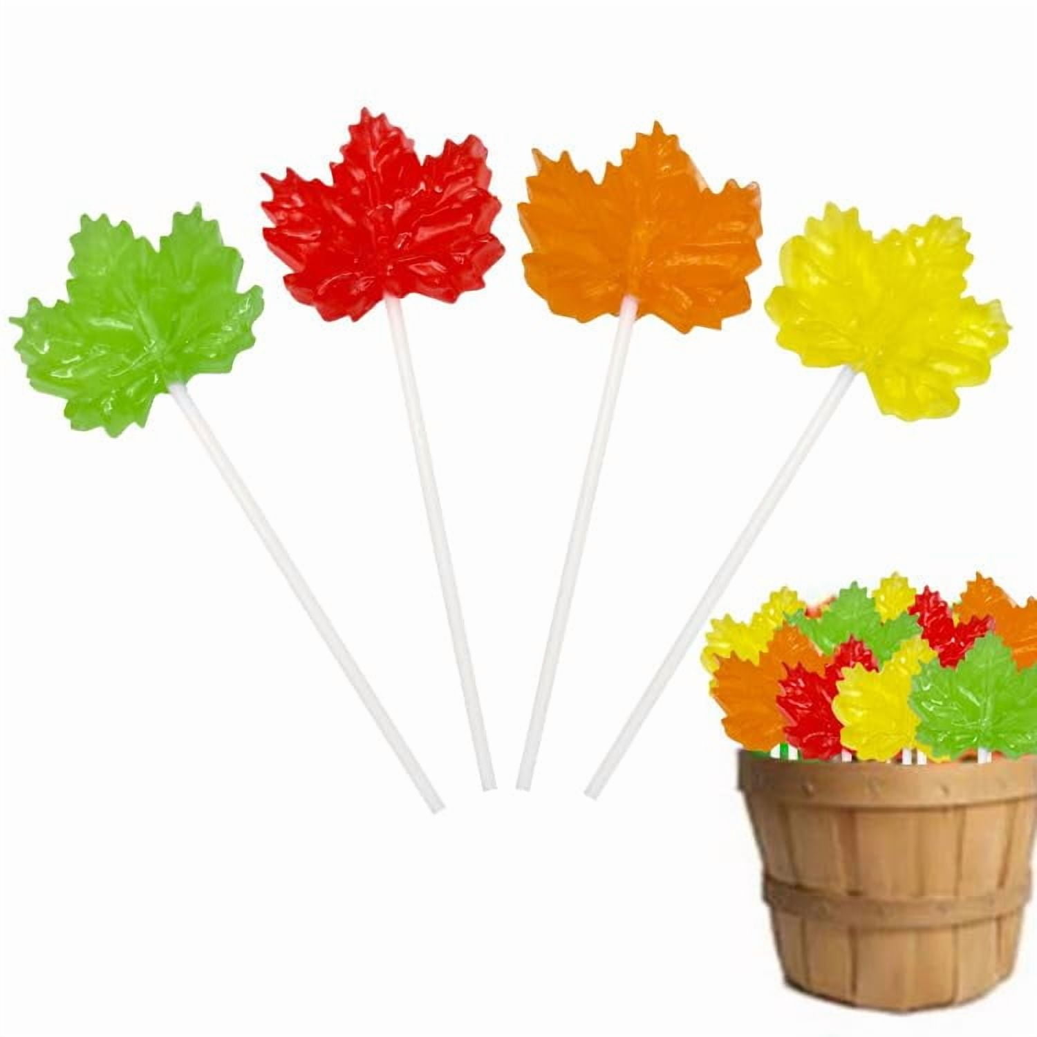 Maple Leaf Candy Lollipops - MDA05 24 Fall Suckers Individually Wrapped ...