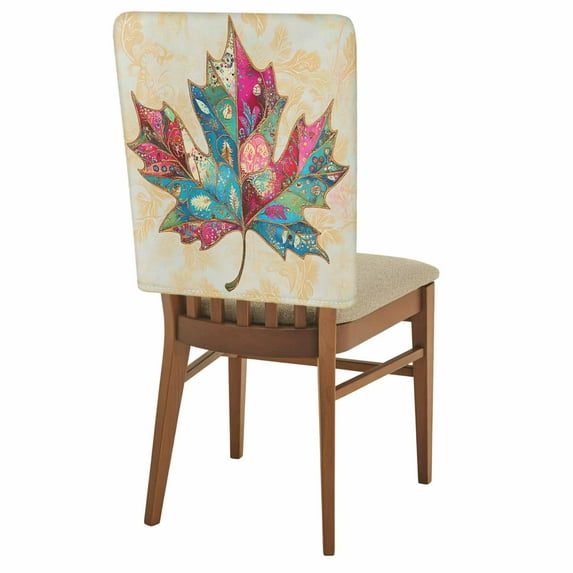 Maple Leaf Chair Back Covers Set of 6, Medieval Vintage Stretch Dining ...