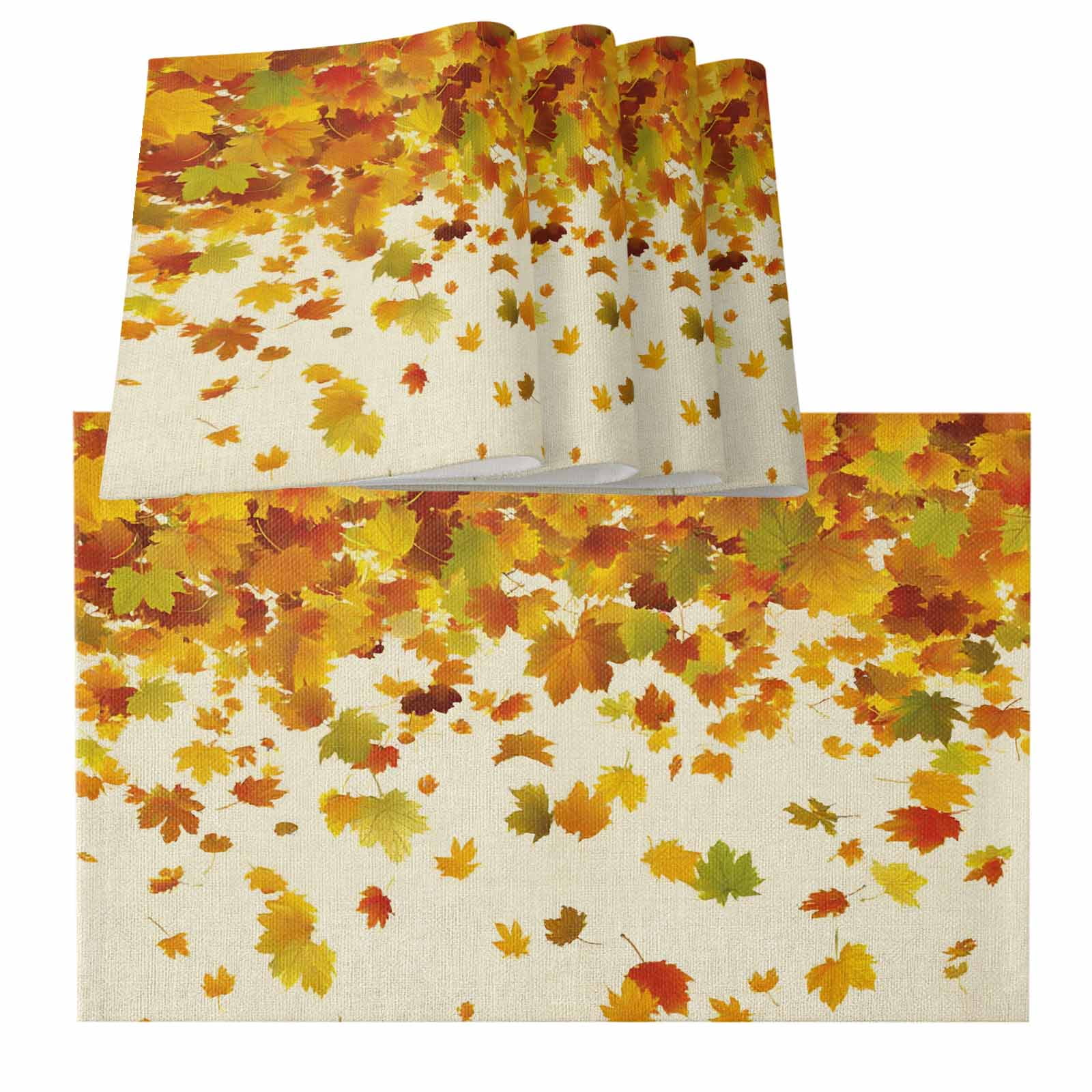 Maple Leaf Fall Placemats for Dinning Table Set of 4, Thanksgiving ...