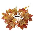 Maple Leaf Fall Wreath Ring Thanksgiving Candle Holder Centerpiece for ...