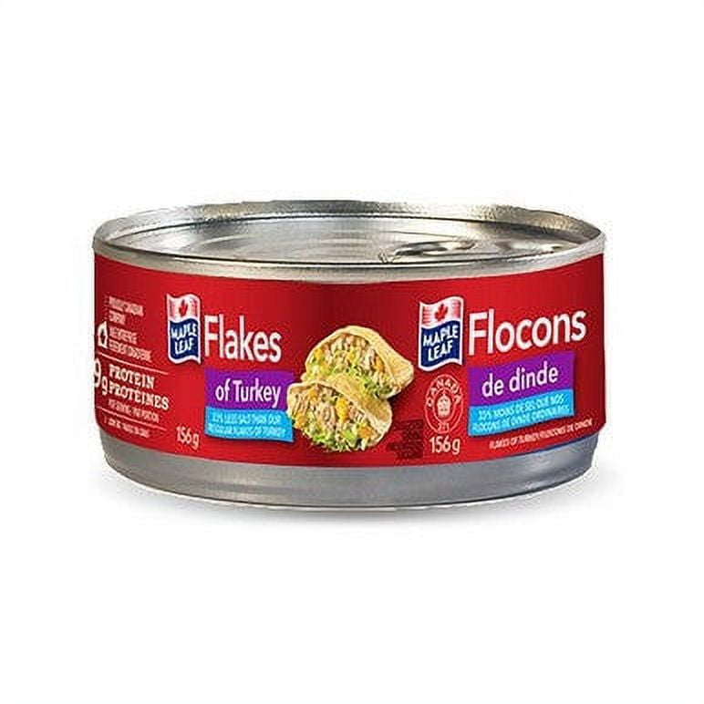 Maple Leaf Flakes of Turkey, 33% less salt, 156g/5.5oz, (Imported from ...