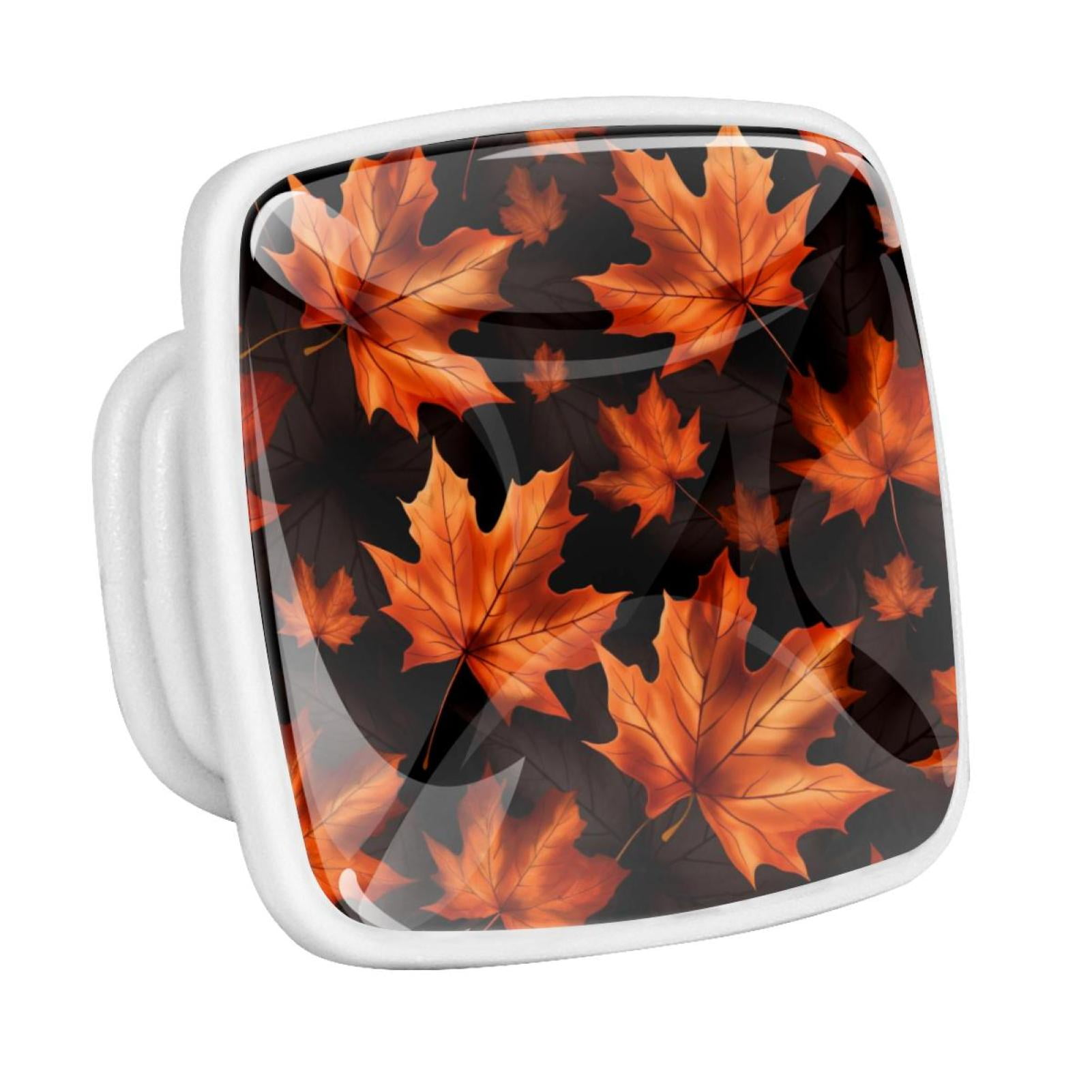 Maple Leaf Fluorescent Drawer Pulls with Screws Square 4-Pack Glow Dark ...