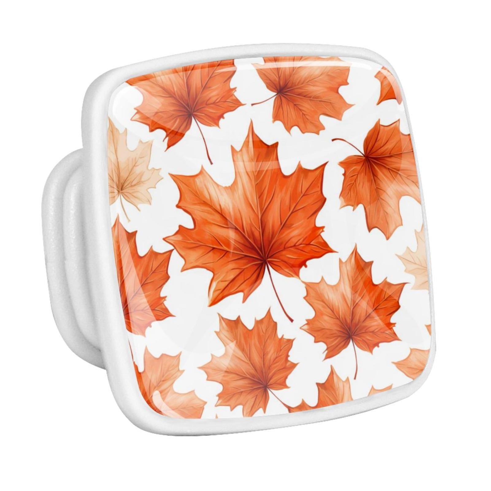 Maple Leaf Fluorescent Drawer Pulls with Screws Square 4-Pack Glow Dark Knobs for Cabinets ...