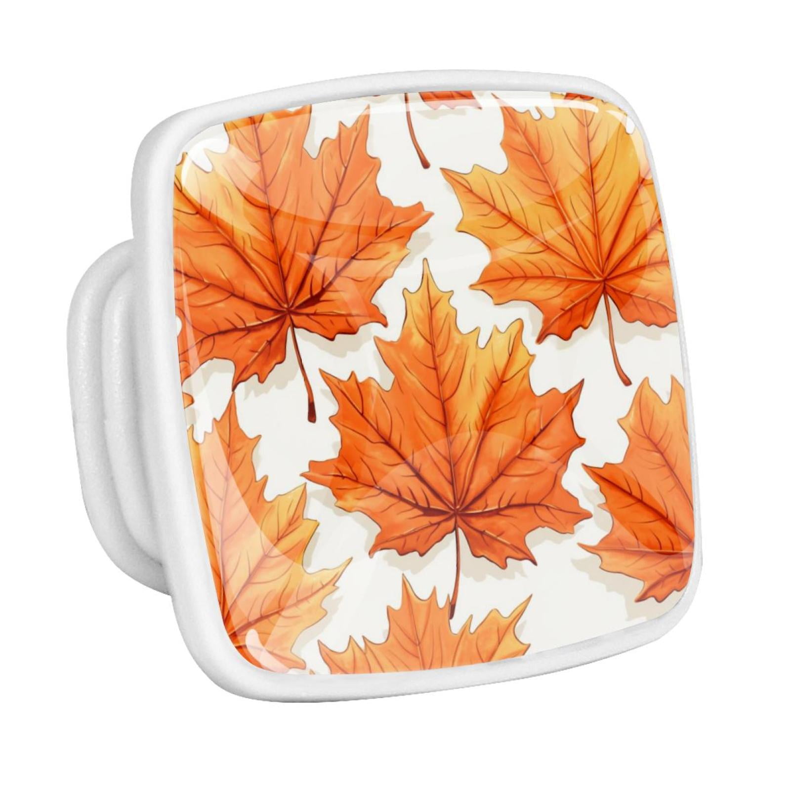 Maple Leaf Fluorescent Drawer Pulls with Screws Square 4-Pack Glow Dark Knobs for Cabinets ...