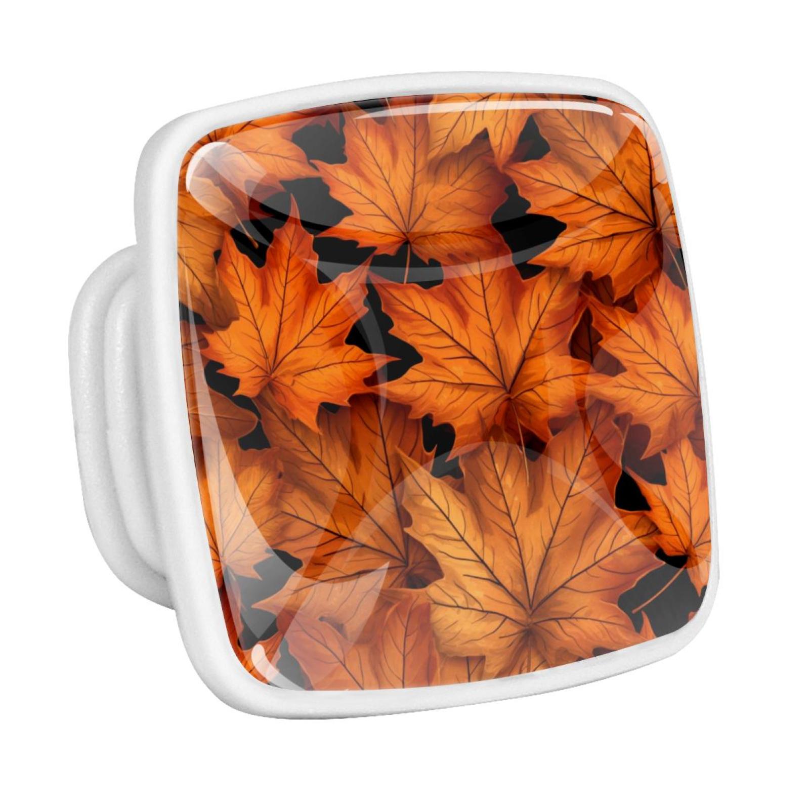 Maple Leaf Fluorescent Drawer Pulls with Screws Square 4-Pack Glow Dark Knobs for Cabinets ...