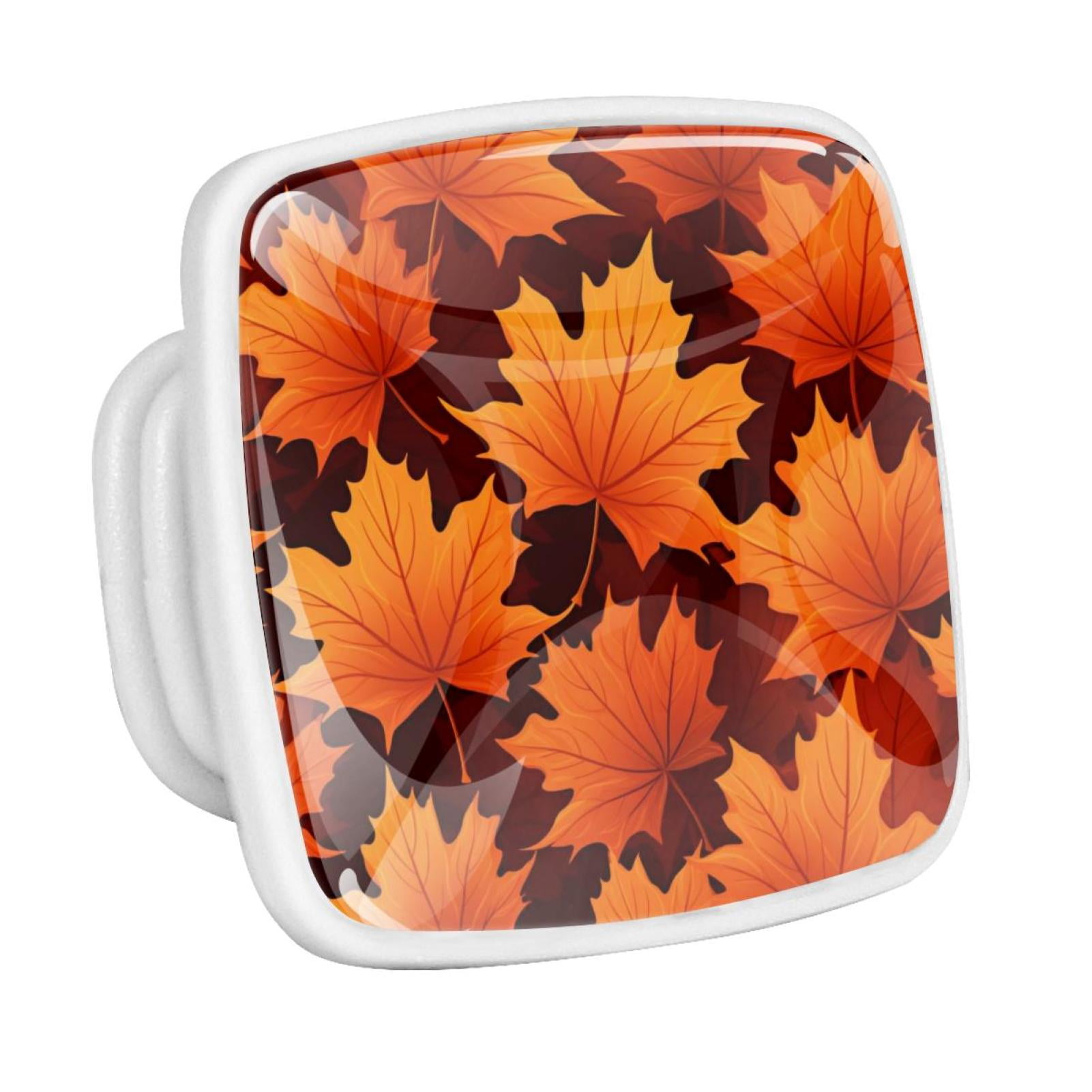 Maple Leaf Fluorescent Drawer Pulls with Screws Square 4-Pack Glow Dark ...