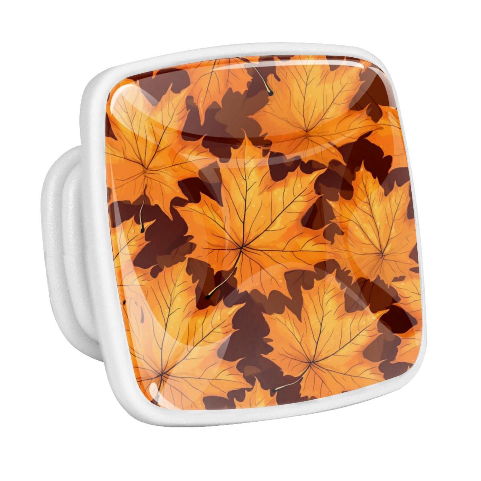 Maple Leaf Fluorescent Drawer Pulls with Screws Square 4-Pack Glow Dark Knobs for Cabinets ...