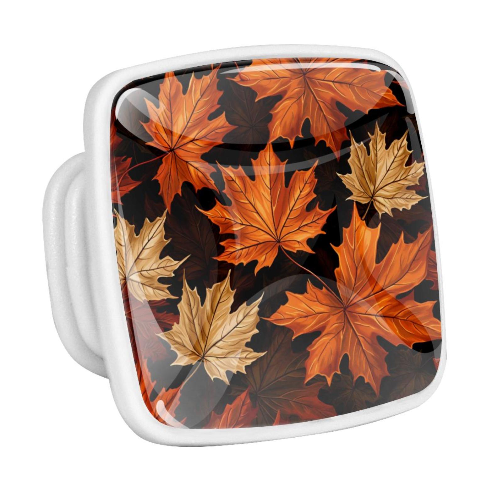 Maple Leaf Fluorescent Drawer Pulls with Screws Square 4-Pack Glow Dark ...