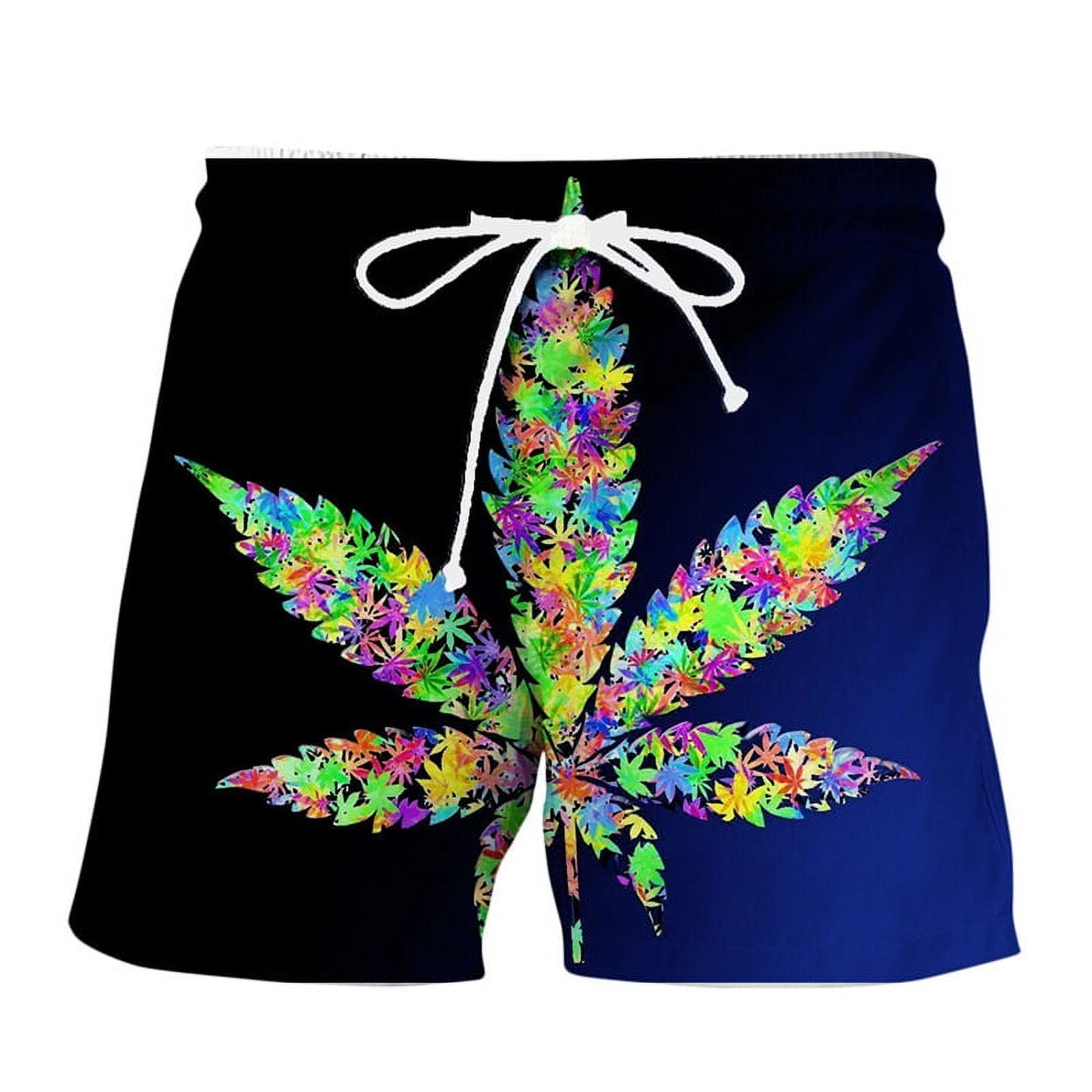 Maple Leaf Graphic Beach Shorts Pants Men 3D Printed y2k Surfing Board ...
