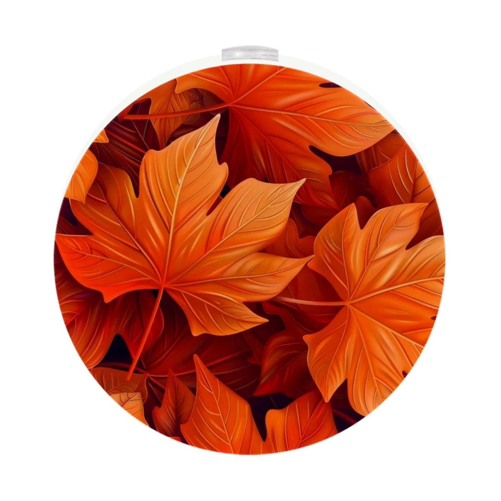 Maple Leaf LED Round Night Light-2pcs, Dimmable Plug-in Nightlight with ...