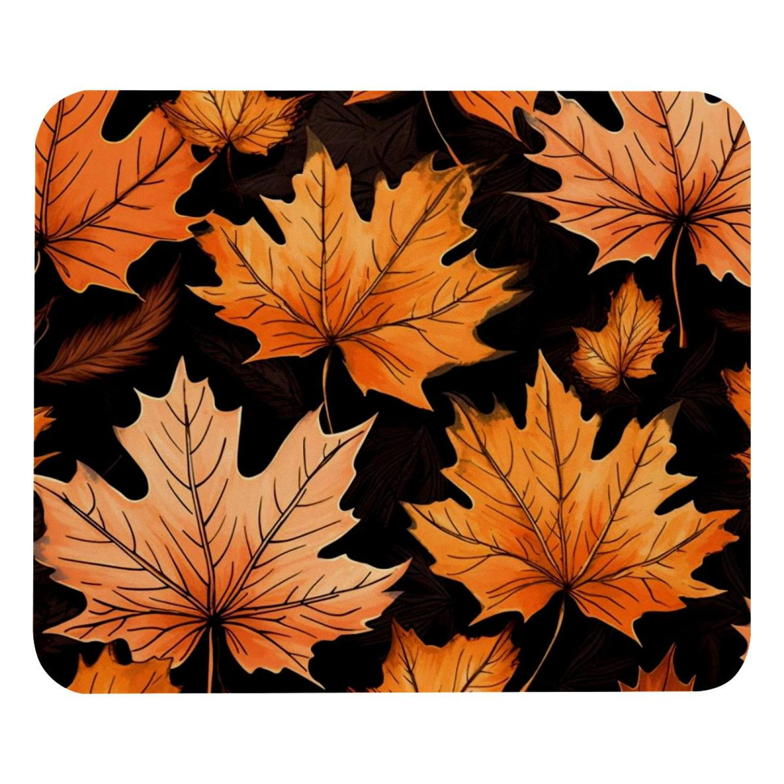Maple Leaf Non-Slip Rubber Bottom Personalized Custom Square Desk Mat ...