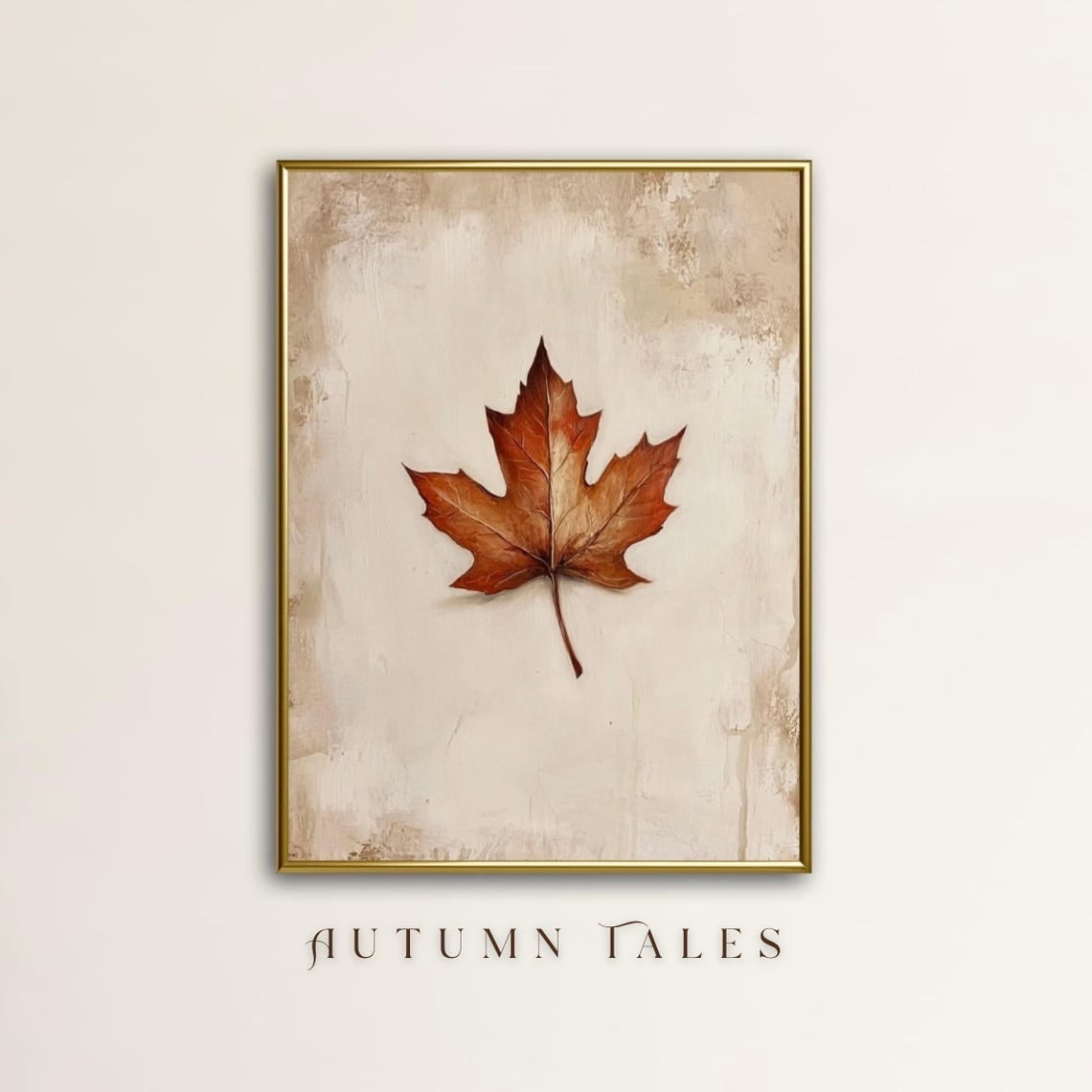 Maple Leaf Poster Wall Art Minimalist Fall Print Warm Earthy Tone ...
