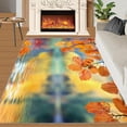 Maple Leaf Rug, Lake Area Rugs for Living Room Bedroom, Natural Scenery ...