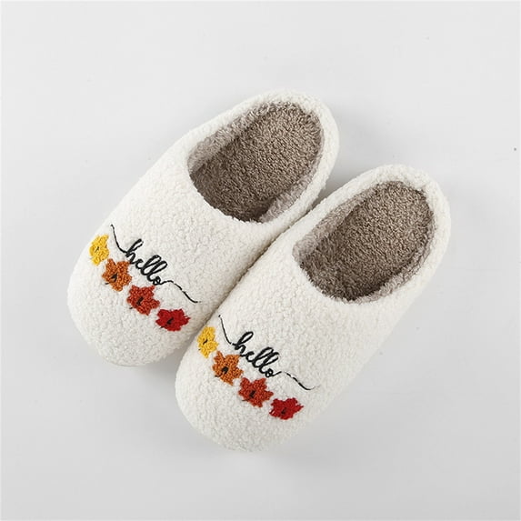 Maple Leaf Slippers Fuzzy Slippers for Women and Men Indoor Fluffy ...