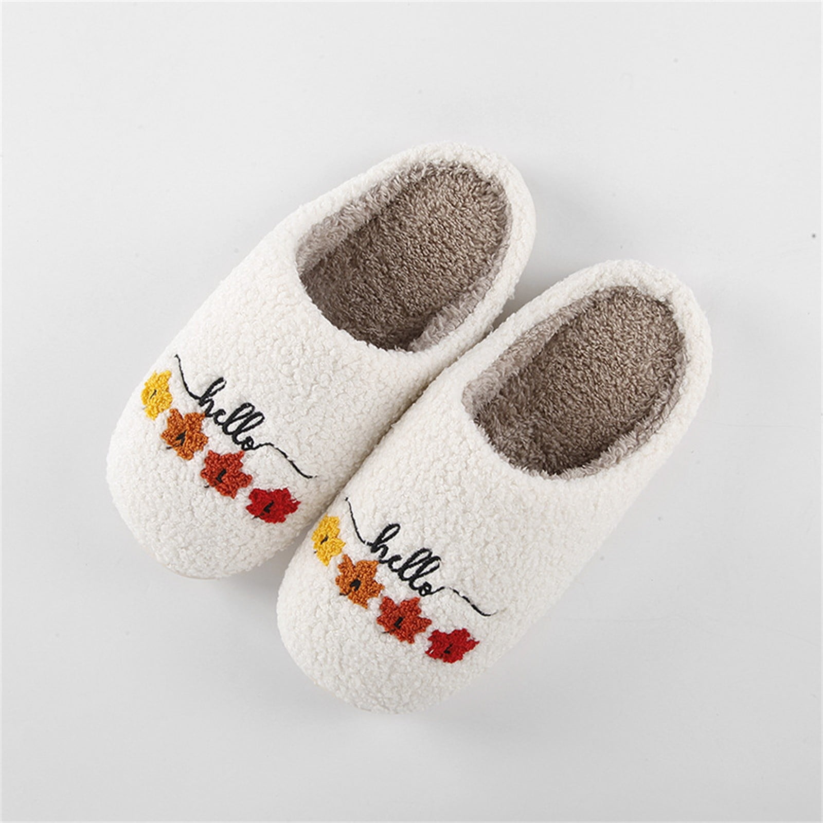 Maple Leaf Slippers for Women and Men Fuzzy House Xmas Slippers Indoor ...