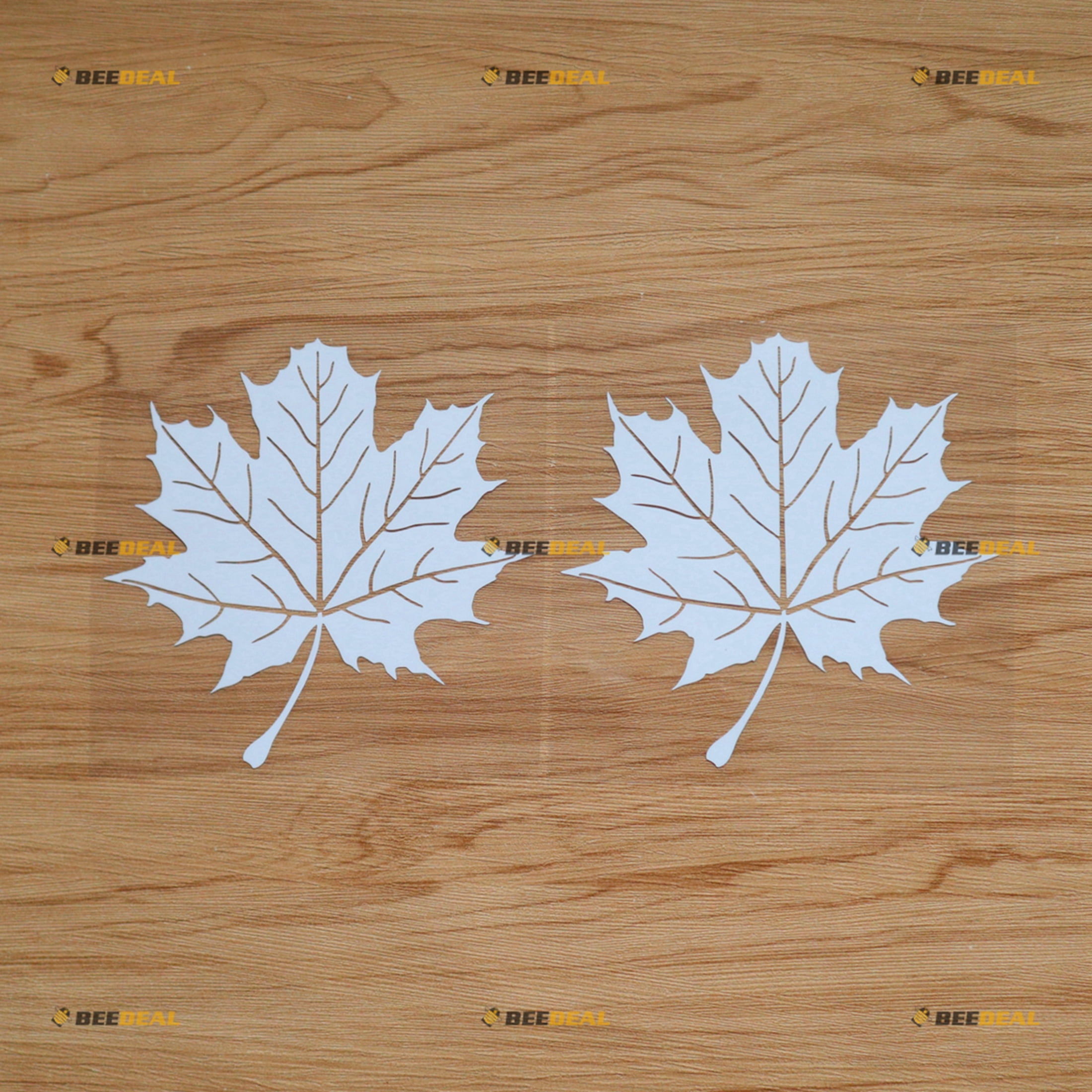 Maple Leaf Sticker Decal Vinyl Canada Canadian - 2 Pack White 5