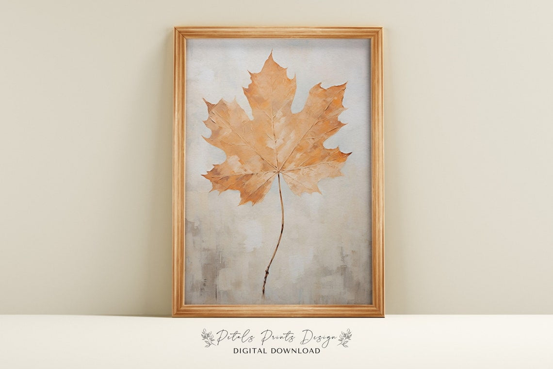 Maple Leaf Still Life, Rustic Autumn UNFRAMED Poster, Wall Art for ...