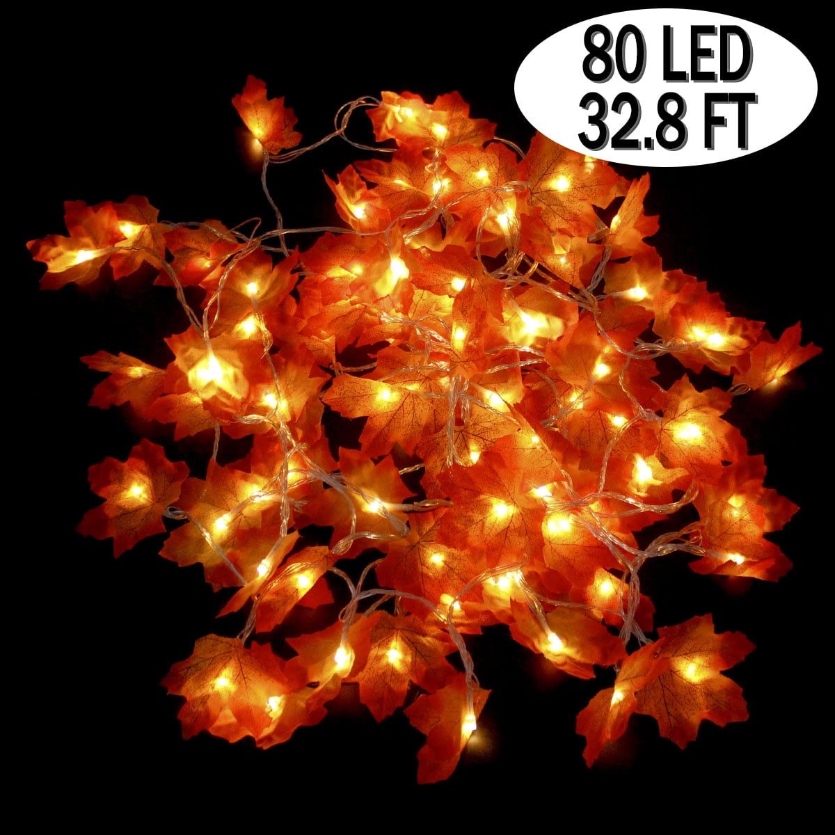 Maple Leaf String Lights Halloween Lights Thanksgiving Decoration ...