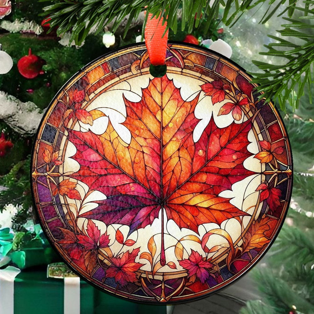 Maple Leaf Suncatcher, Autumn Ornament Decor, Fall Leaf Window Hanging ...