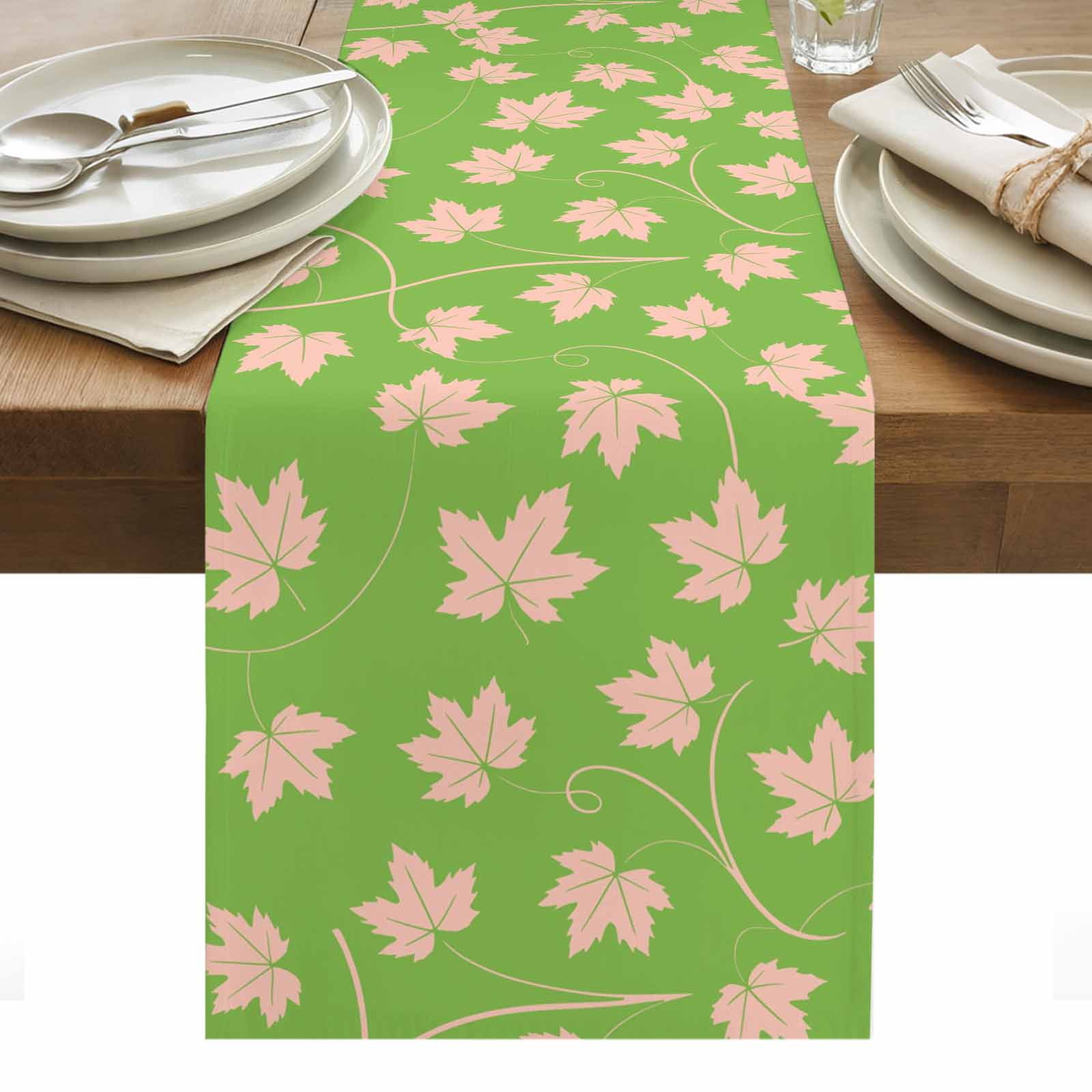 Maple Leaf Table Runner - 108 Inch Long, Kitchen Dining Table Runner ...